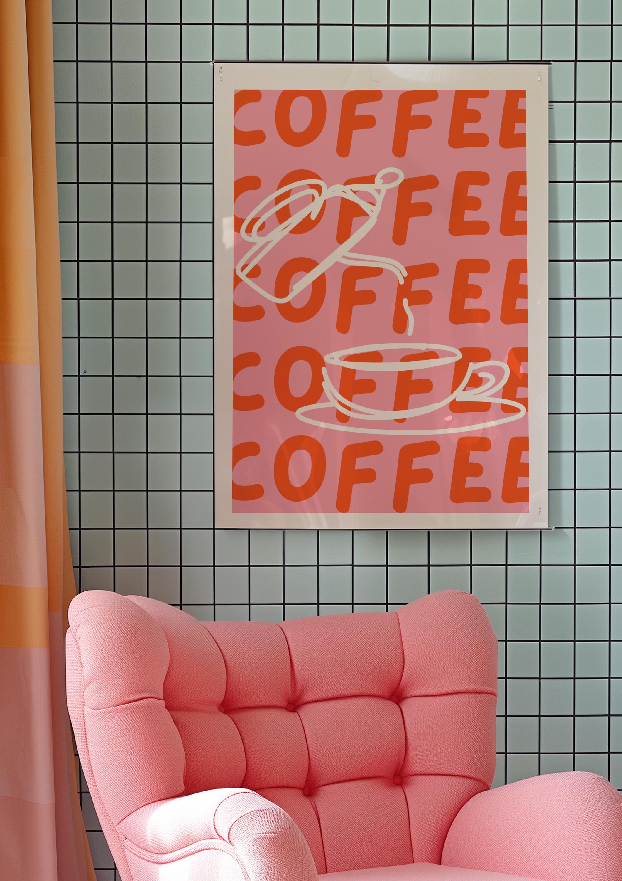Preppy Coffee Poster Espresso Coffee Art Print coffee Bar Decor coffee ...