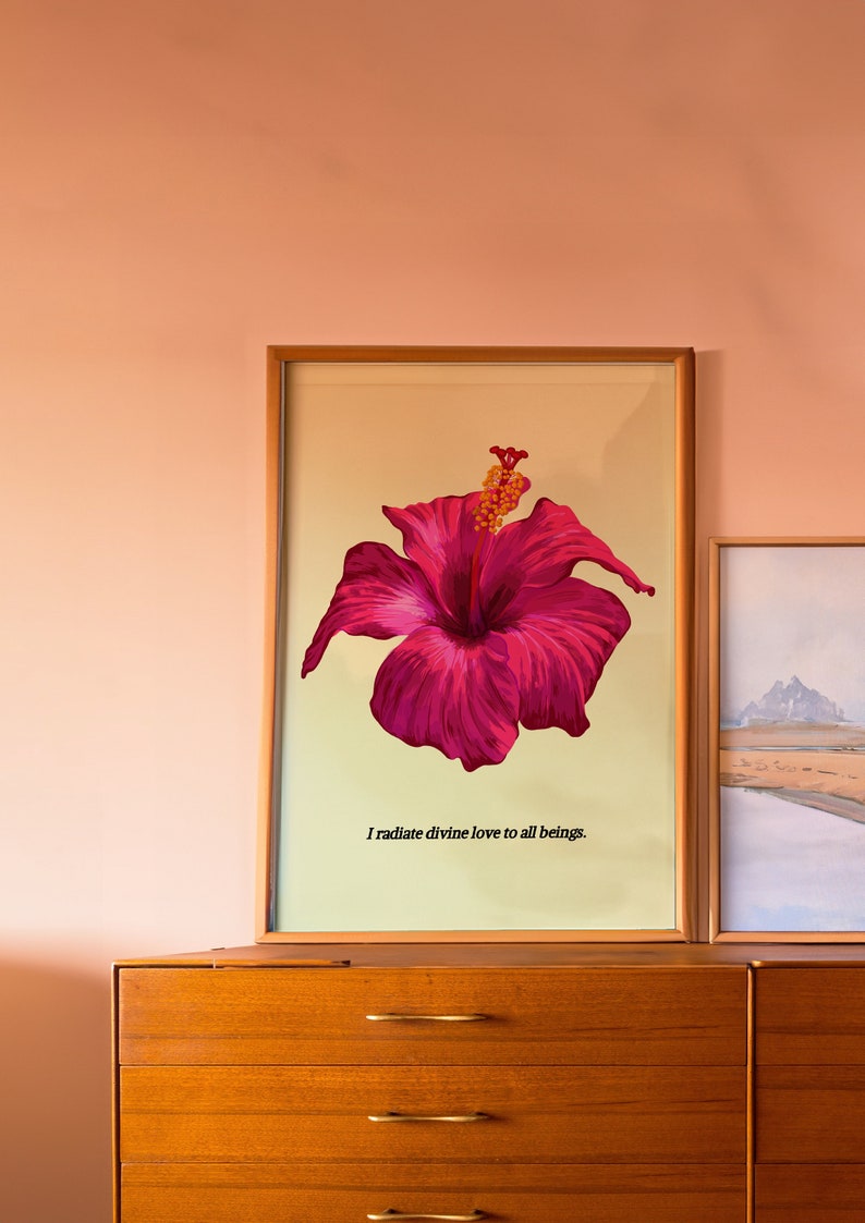 Hibiscus Flowe Affirmation Printable - Self-love Poster - Inspirational ...