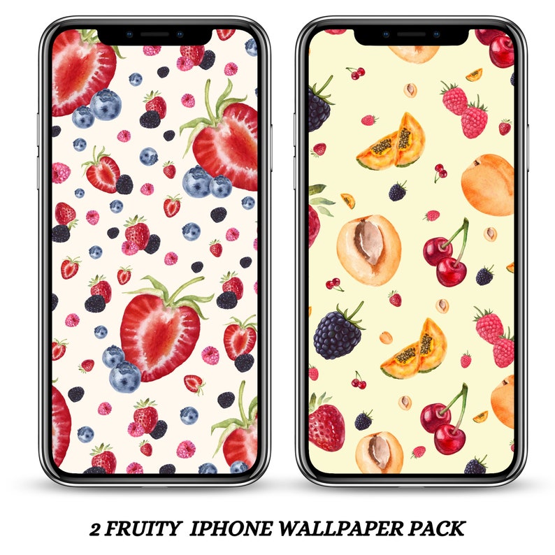 2 Pack Fruity iPhone Wallpaper iPhone Aesthetic Wallpaper iPhone ...