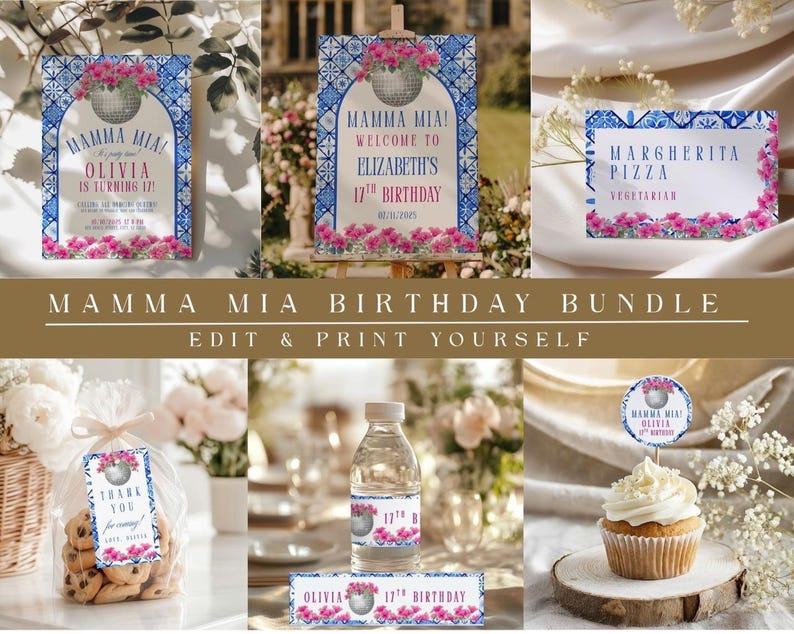 Mamma Mia Birthday Party Bundle, Greek Decor (printable Templates) - Etsy