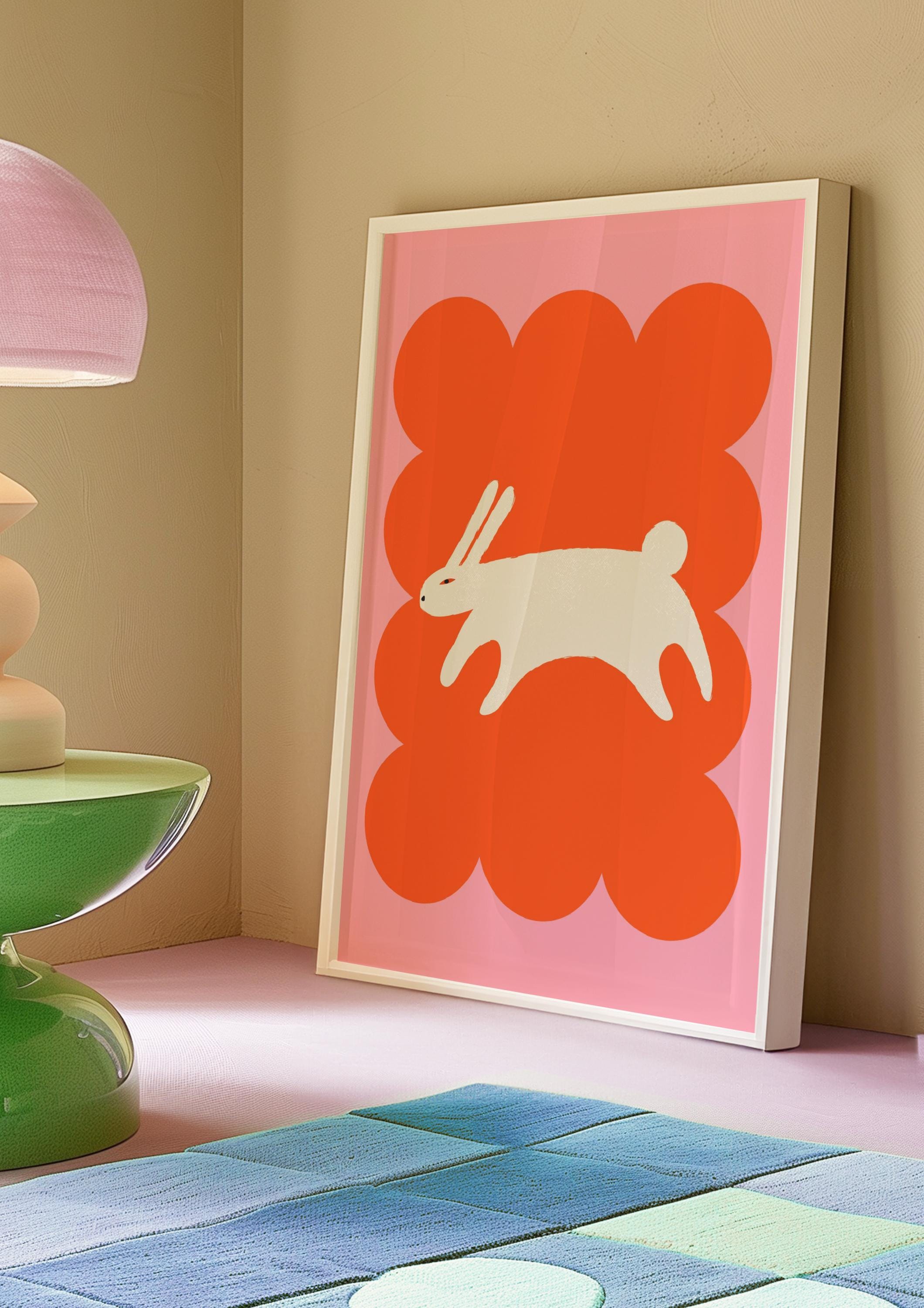 Abstract Bunny Print - Mid Century Large Rabbit Poster - Minimalist ...
