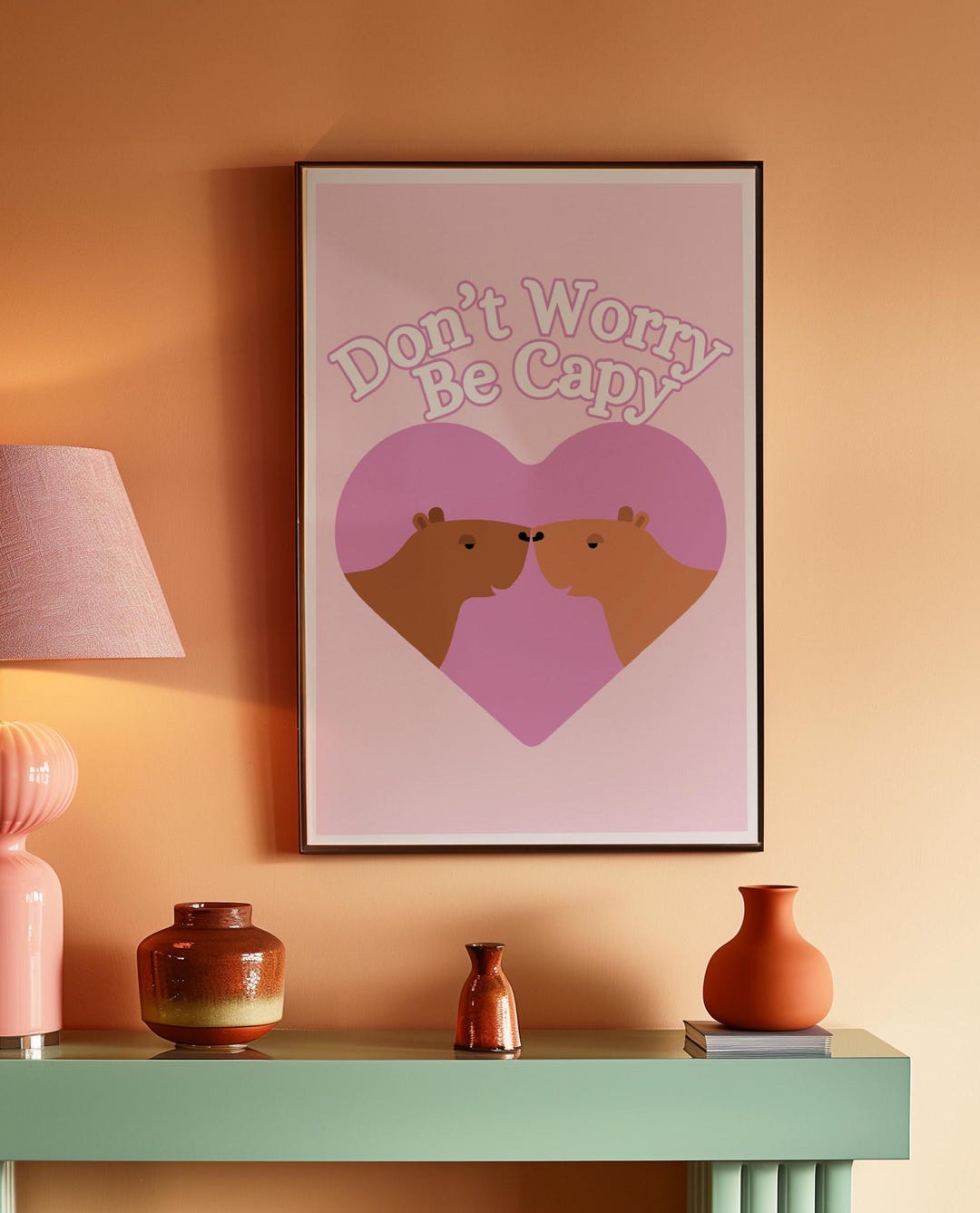Don't Worry Be Cappy Print - Cute Capybara Art Print - Downloadable ...