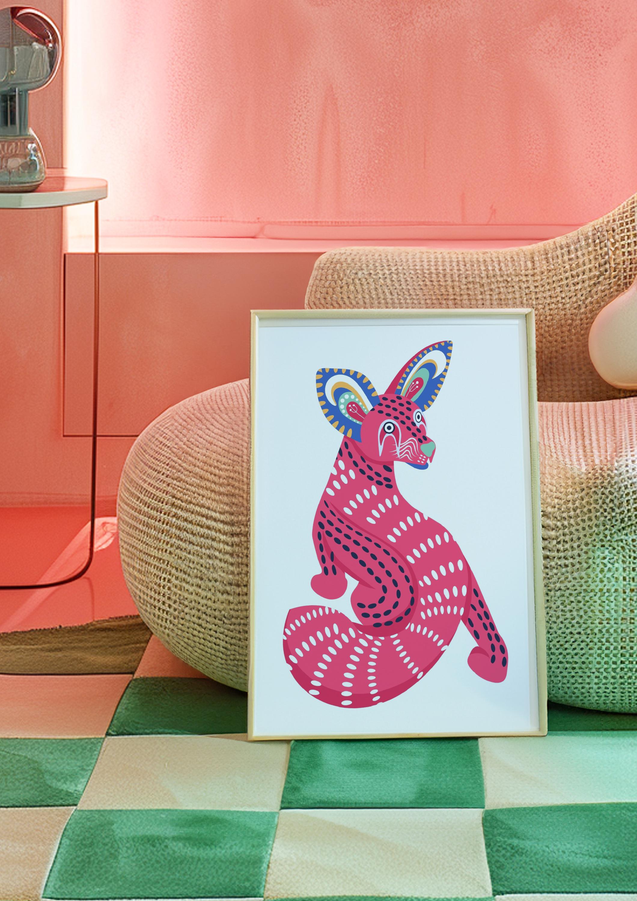 Mexican Alebrije - Colorful Mexican Folk Art Print - Spirit Animal Wall ...