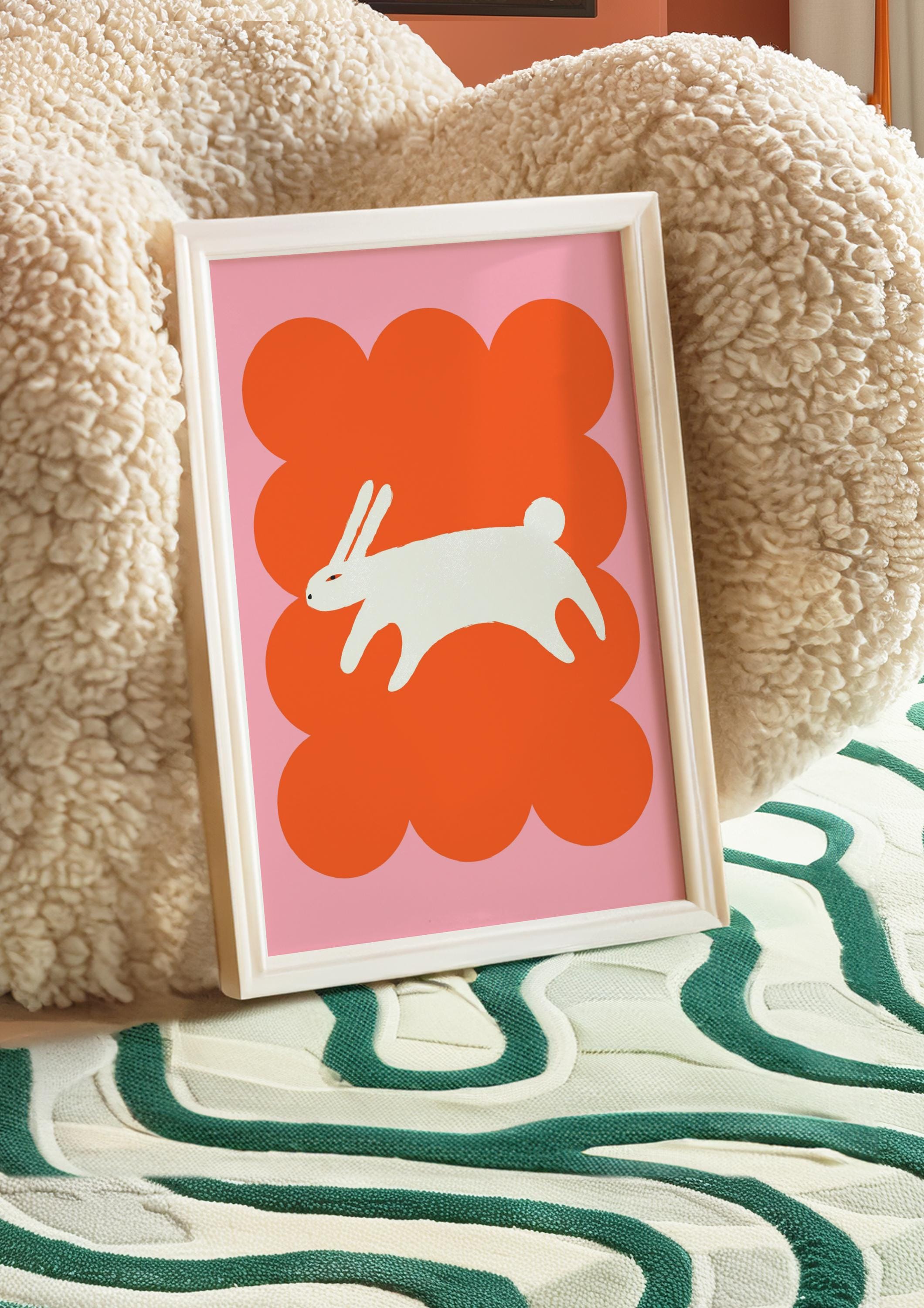 Abstract Bunny Print - Mid Century Large Rabbit Poster - Minimalist ...
