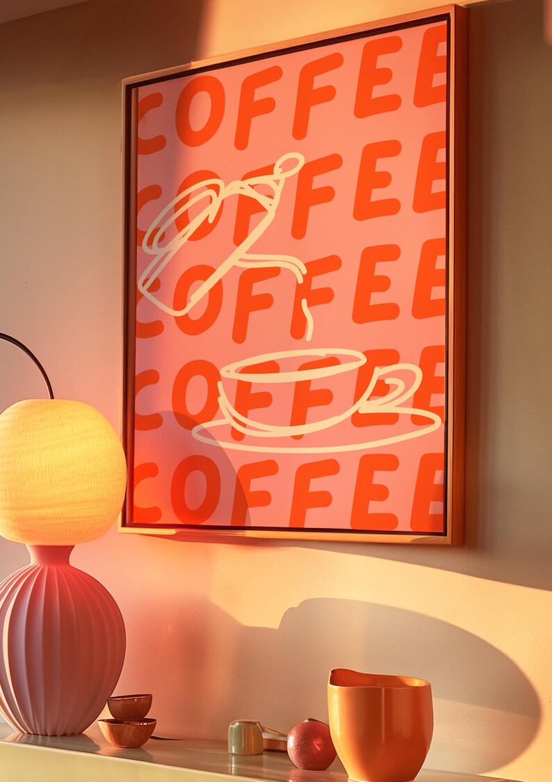 Preppy Coffee Poster Espresso Coffee Art Print coffee Bar Decor coffee ...