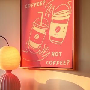 Ice Coffee or Hot Coffee Print - Preppy Coffee Bar Decor - Retro Coffee ...