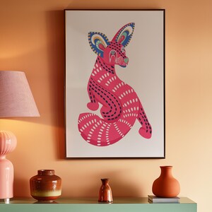 Mexican Alebrije - Colorful Mexican Folk Art Print - Spirit Animal Wall ...