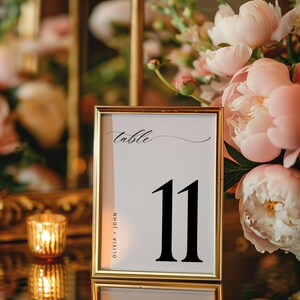 Minimalist Table Number Cards Template, Printable Table Numbers Sign ...