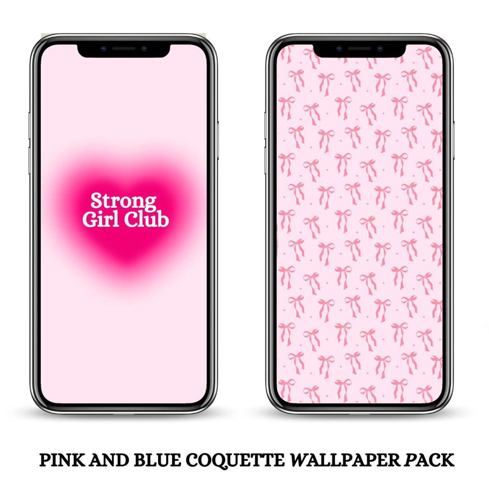 4 Coquette iPhone Wallpaper Set Pink iPhone Wallpaper Aesthetic Phone ...