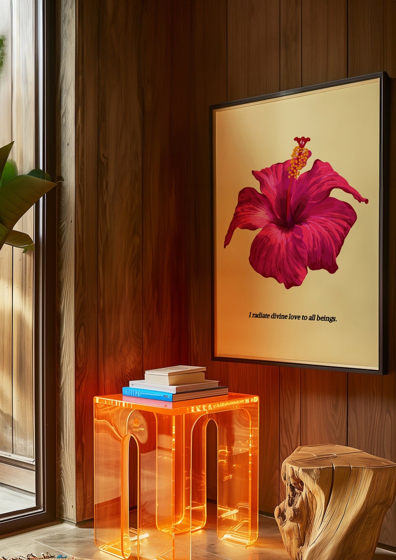 Hibiscus Flowe Affirmation Printable - Self-love Poster - Inspirational ...