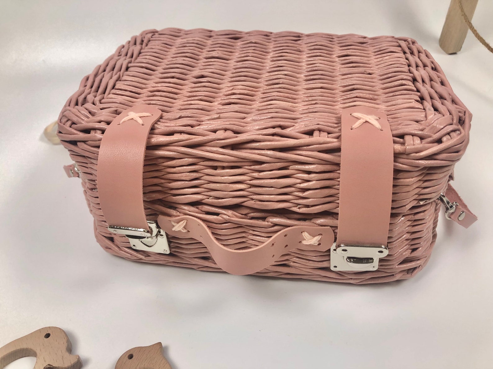 Handmade Basket Suitcase in a Personalized, Unique 100% Cotton Muslin ...