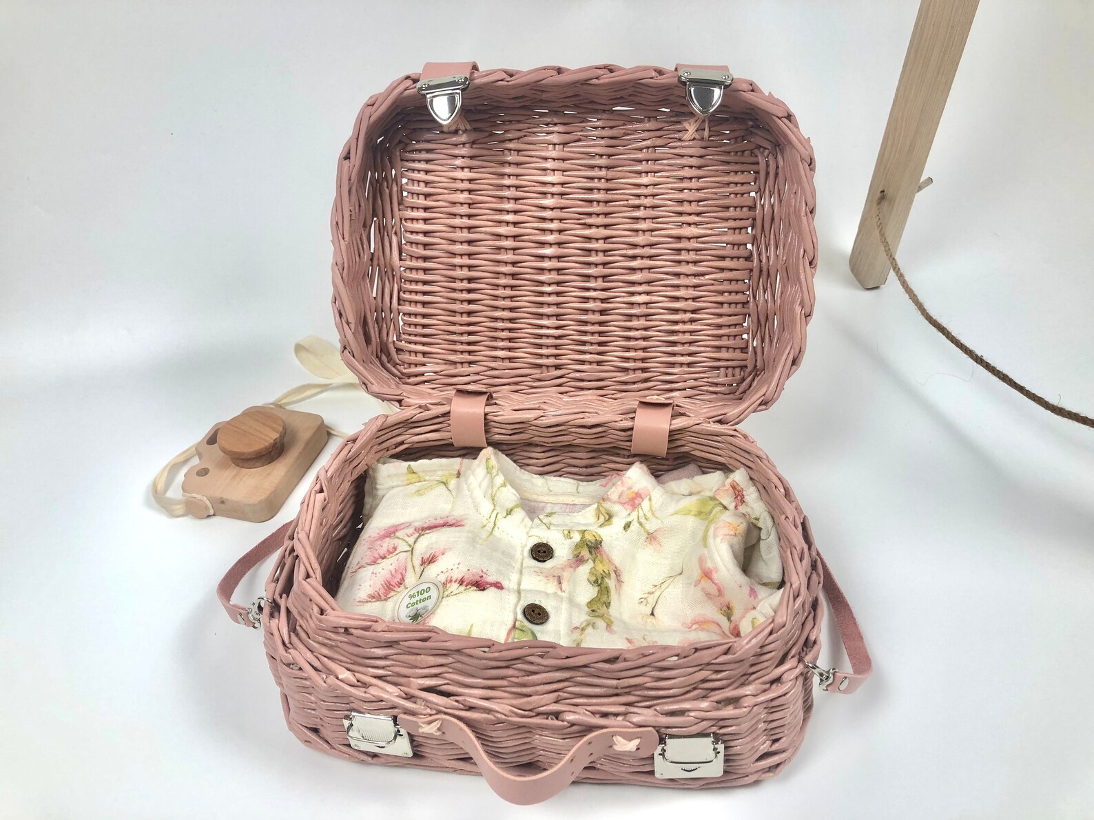 Handmade Basket Suitcase in a Personalized, Unique 100% Cotton Muslin ...