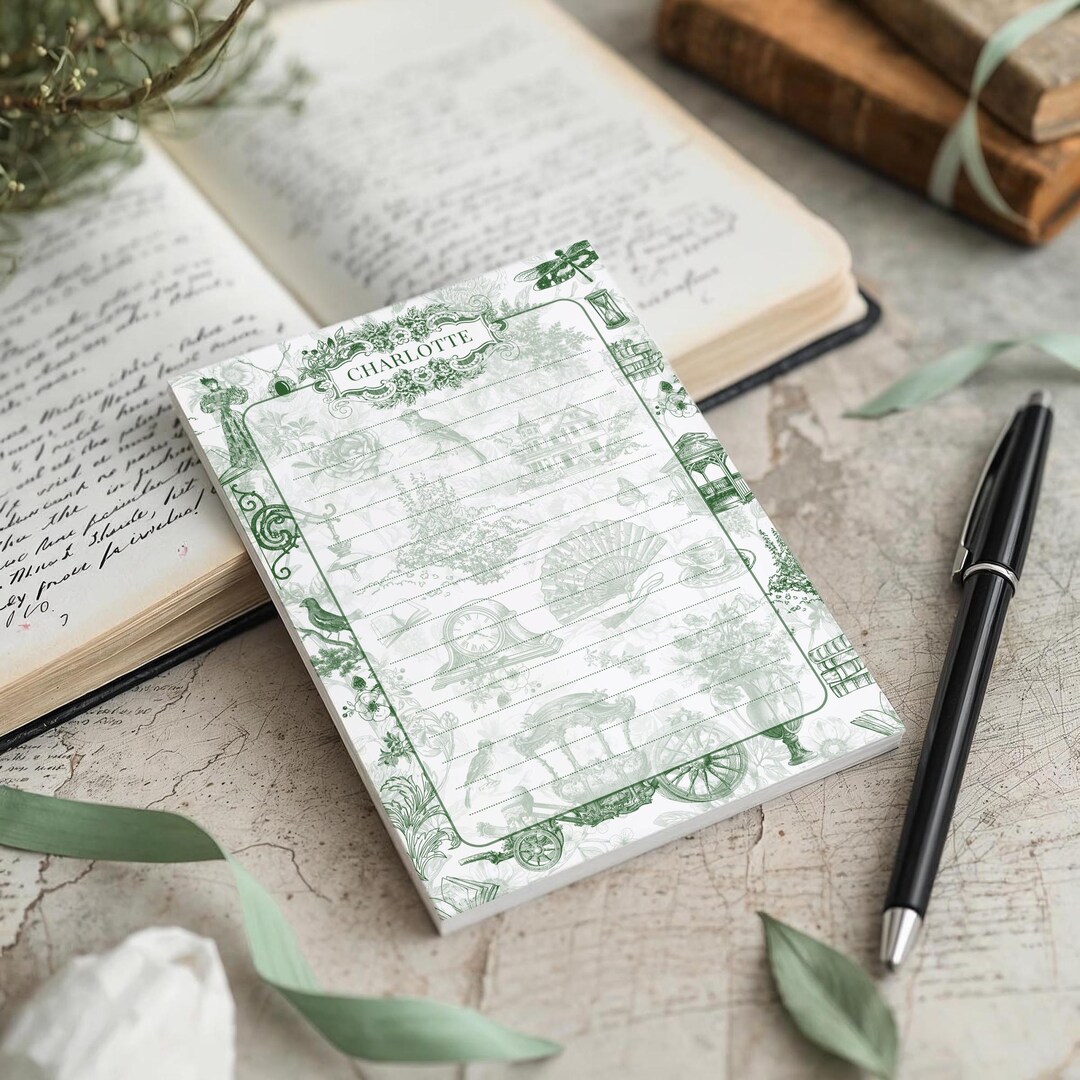 Personalized Victorian Notepad, Vintage Cottagecore Custom Stationery ...