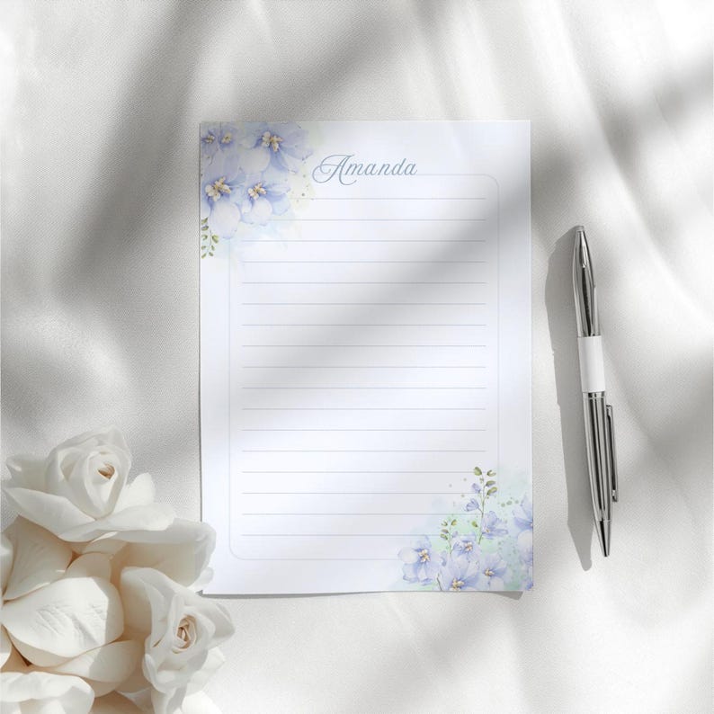 Personalized Birth Flower Notepad, Custom Floral Note Pad, Custom ...
