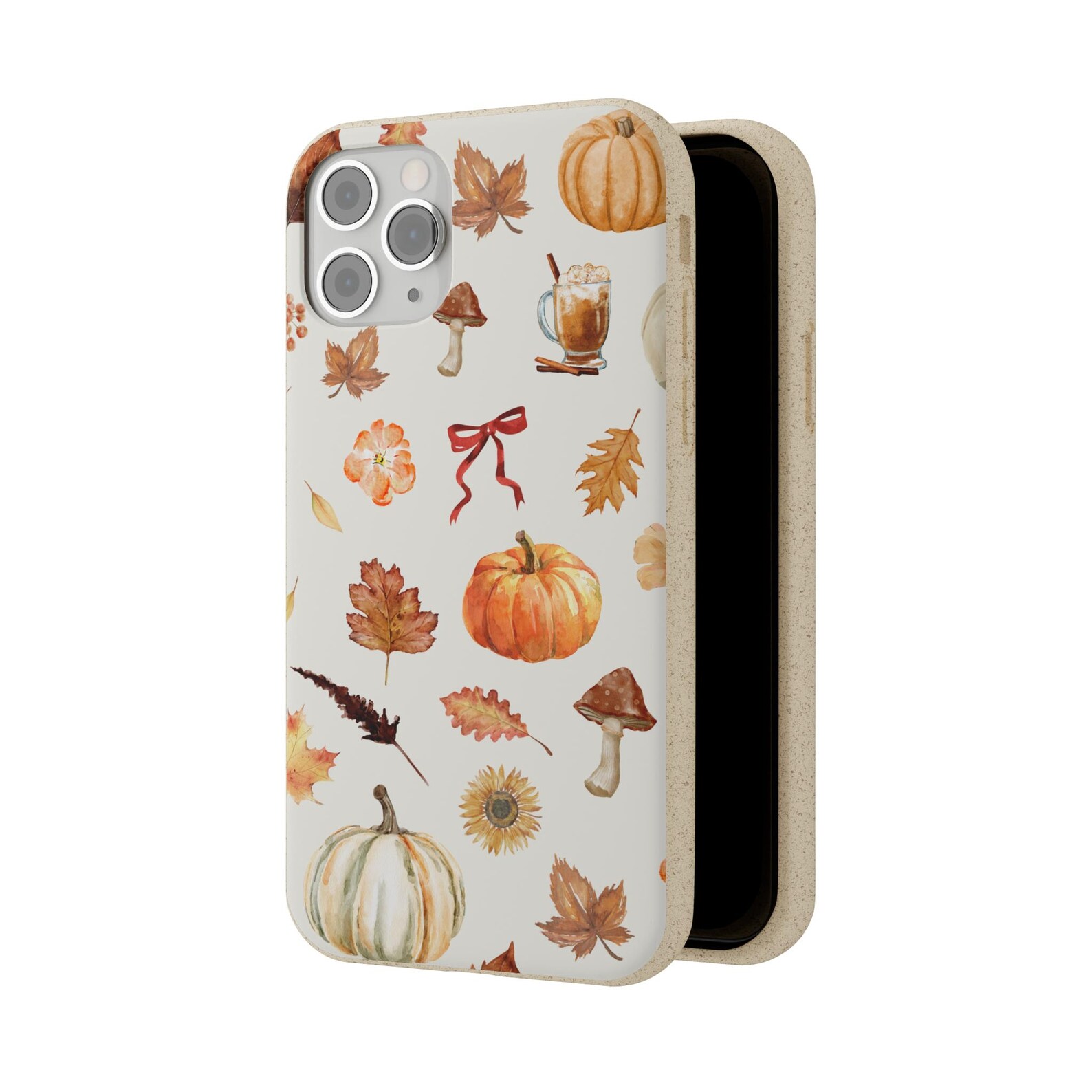 Fall Autumn Cozy Coquette Pumpkin Leaves Watercolor Phone Case Samsung ...