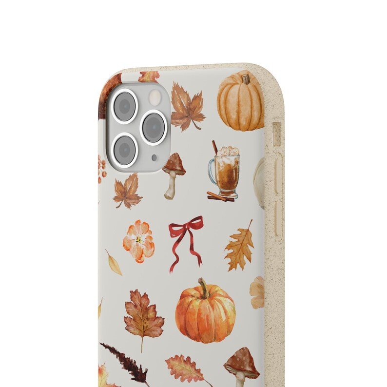 Fall Autumn Cozy Coquette Pumpkin Leaves Watercolor Phone Case Samsung S24 S23 S22 Fall Autumn ...