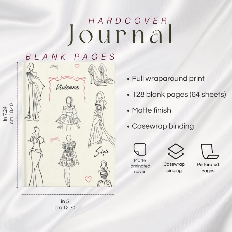 Fashion Designer Sketch Journal, Matte Hardcover Journal, Graduation ...