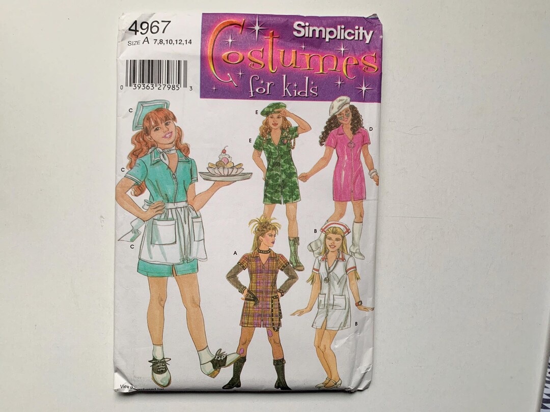 NEW Simplicity 4967 Sewing Pattern UNCUT Halloween Costume Waitress ...