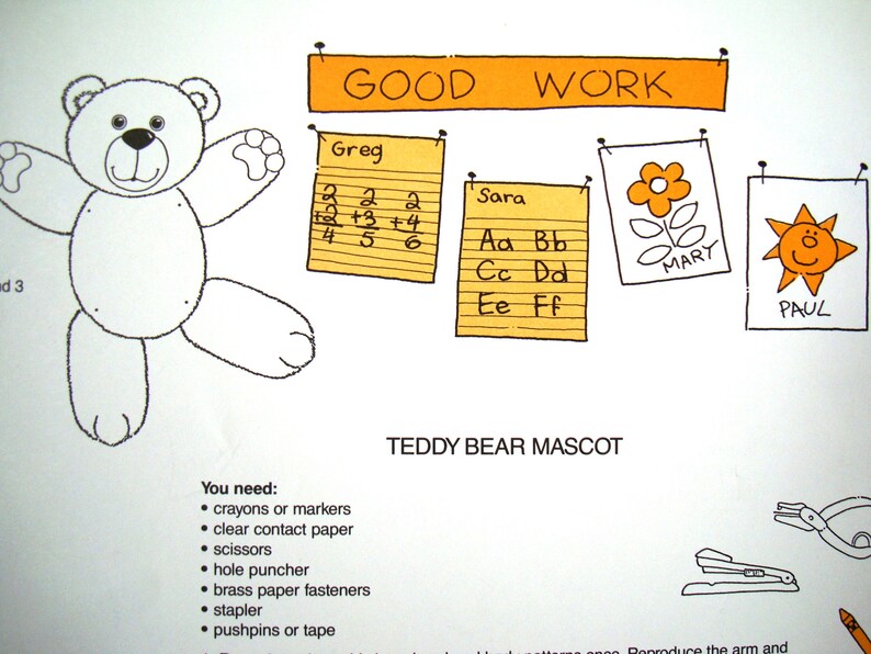 Teddy Bear Puppet DIY Dramatic Play Large Motor Skills Music UNCUT ...