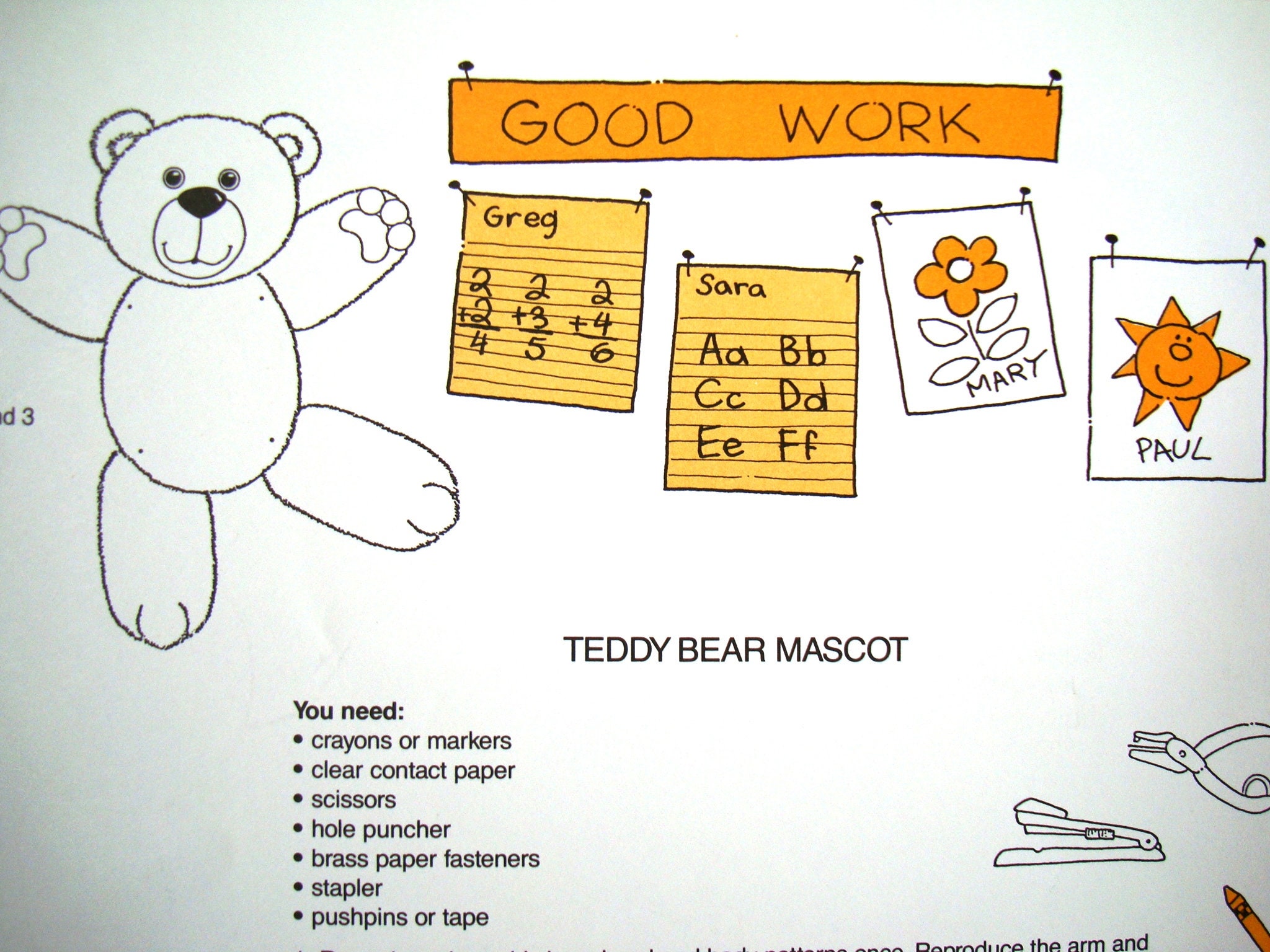 Teddy Bear Puppet DIY Dramatic Play Large Motor Skills Music UNCUT ...