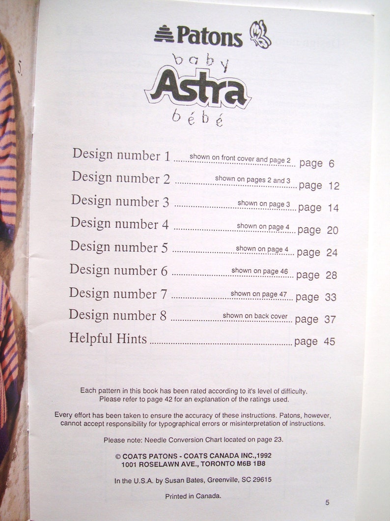 Patons Baby Astra Pattern Book 669 Beehive Patons Babies Knit Patterns ...