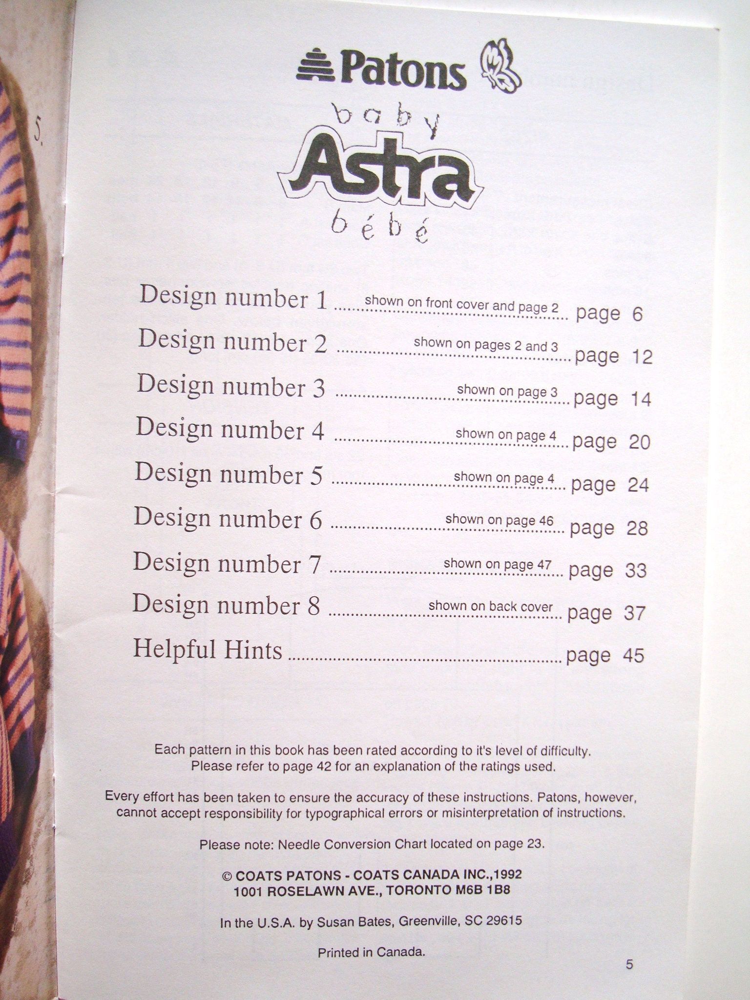 Patons Baby Astra Pattern Book 669 Beehive Patons Babies Knit Patterns ...