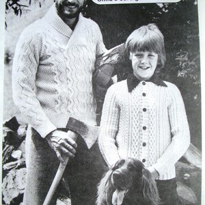 The ARAN LOOK Family Knitting PATTERNS Booklet 411 Patons Beehive ...