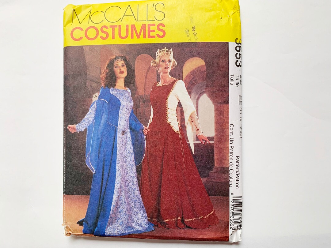 Mccalls Costumes 3653 UNCUT Pattern Size EE 14 16 18 20 - Etsy