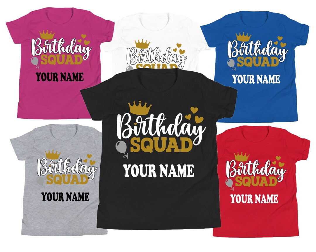 Birthday Squad Shirts / Personalised Family Matching T-shirt / Birthday ...
