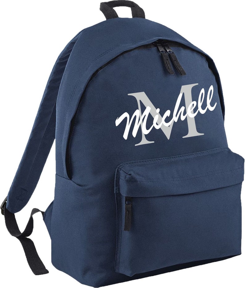 Personalised Backpack With Name and Initial, Back to School, Laptop ...