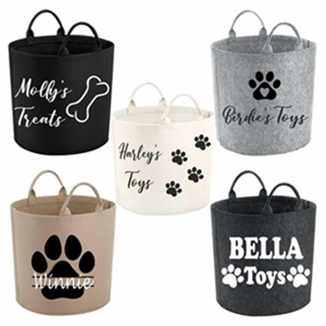 Personalised Pet Storage Basket, Dog / Cat Toys Basket, Dog Toys, Cat ...