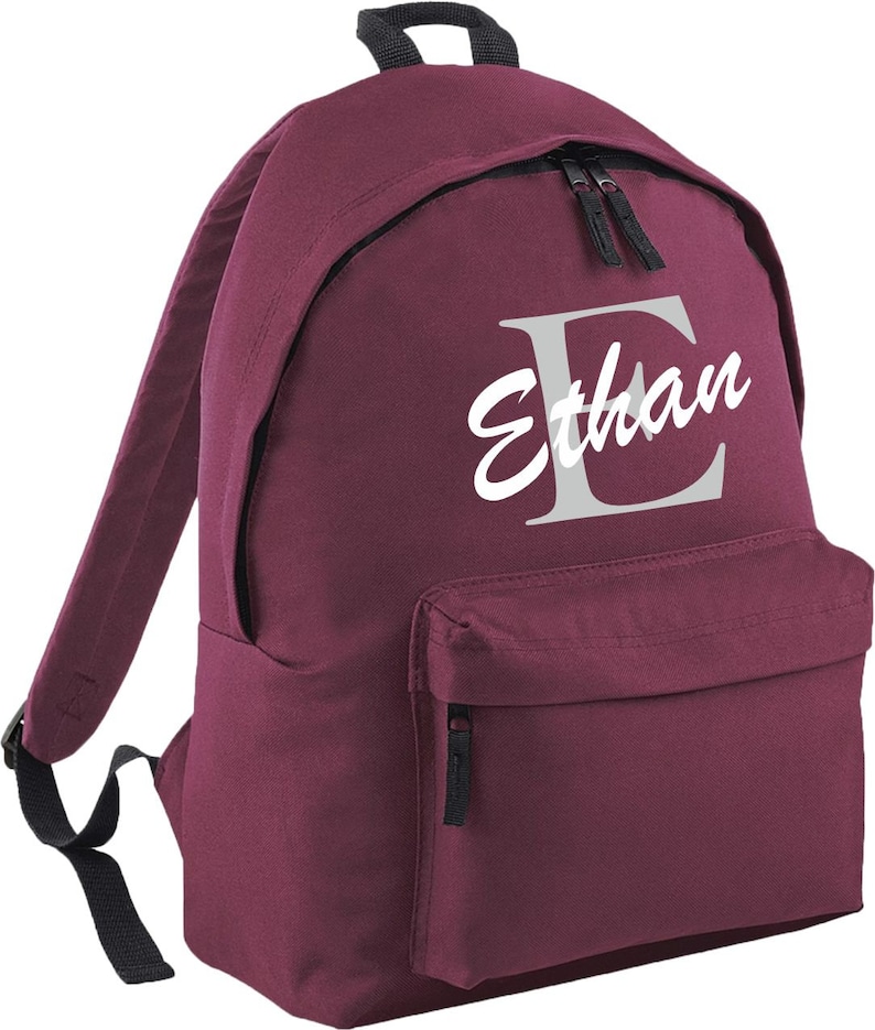 Personalised Backpack With Name and Initial, Back to School, Laptop ...