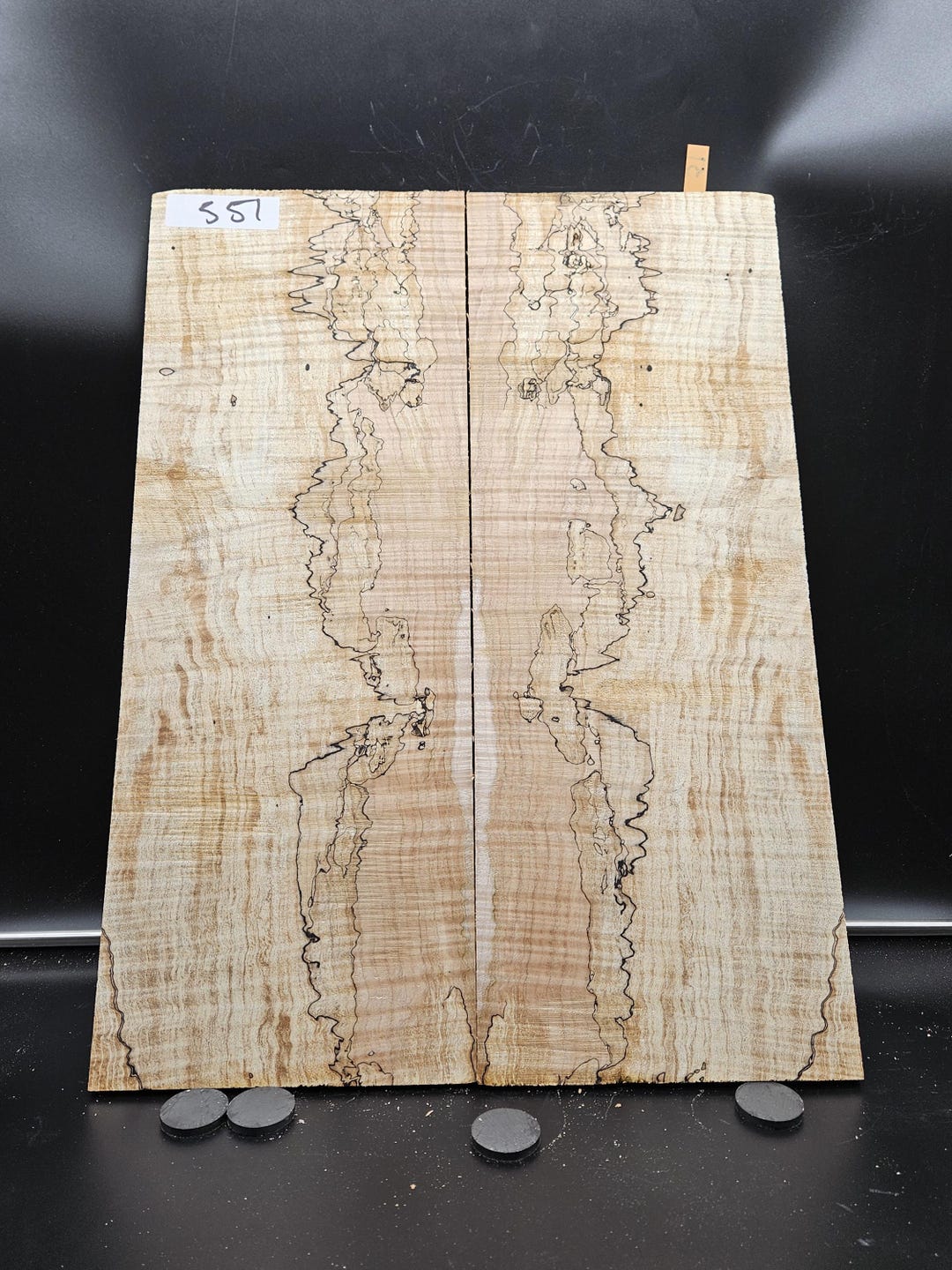 Spalted Flamed Fiddleback Maple Guitar Droptop Billets for Custom ...
