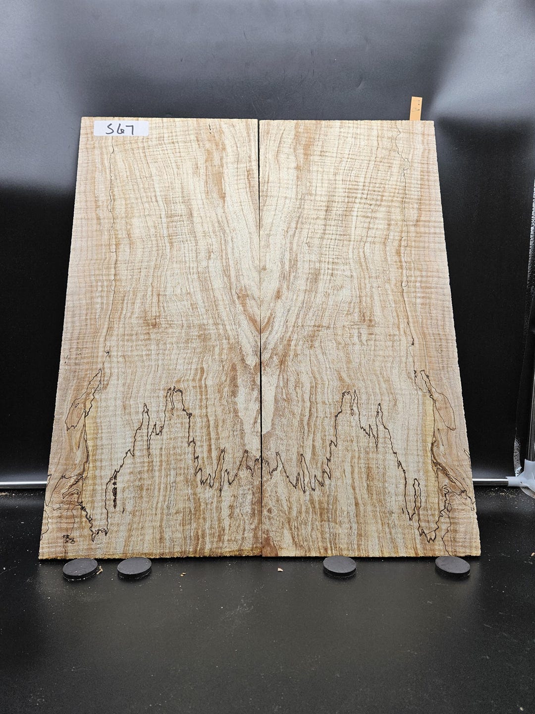 Flamed Spalted Fiddleback Maple Guitar Droptop Billets for Custom ...