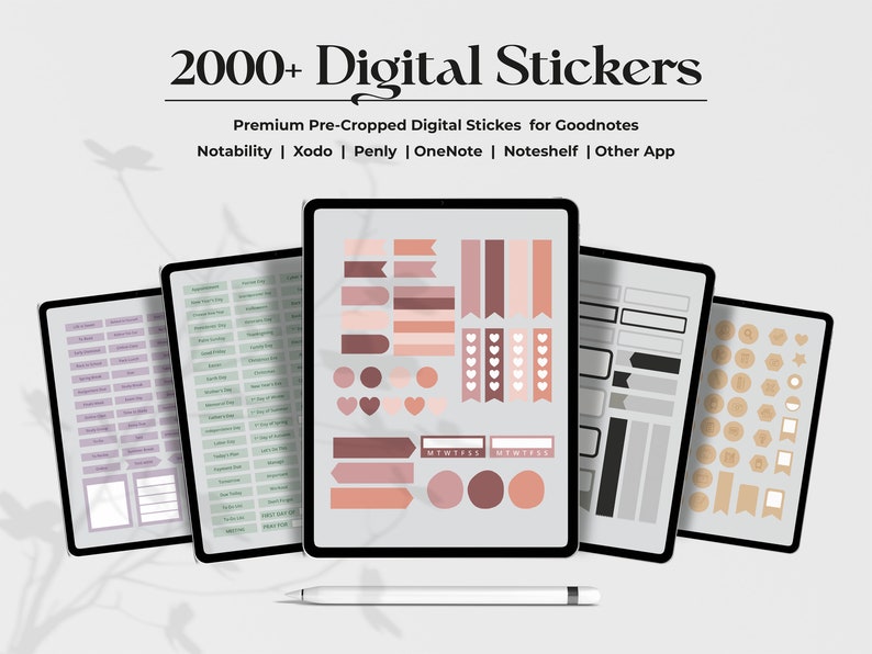 2000+ Digital Stickers | Boho Vibes for Goodnotes and Notability | Pre ...