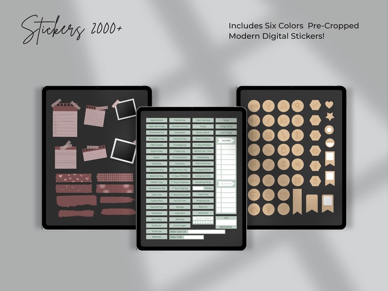 All-in-one Digital Planner 2025, Dark Mode, Digital Planner, Weekly ...