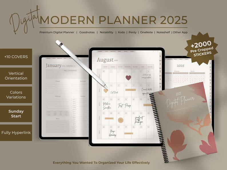 All-in-one Digital Planner 2025, Digital Planner, Weekly, Daily Planner ...