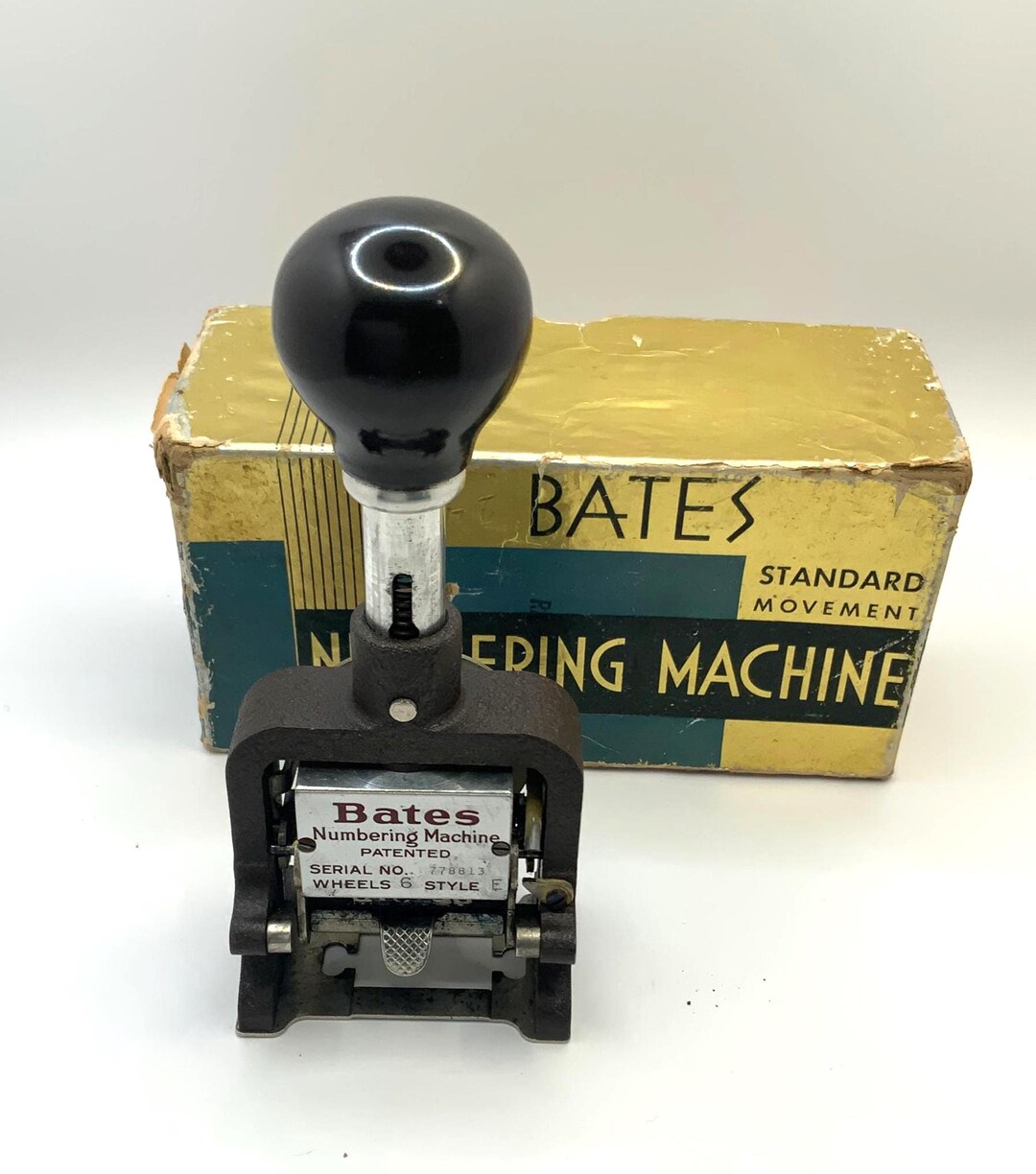 Bates Numbering Machine Style E Wheels 6 Vintage Office Tool-original ...