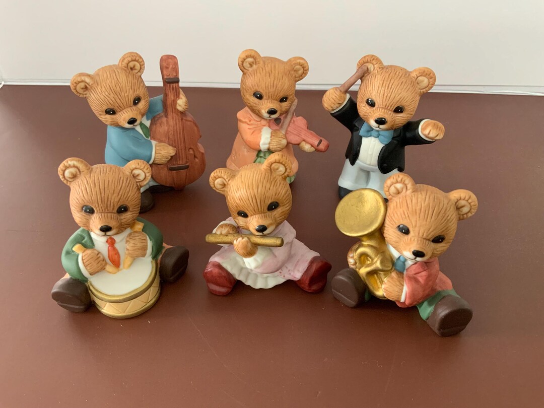 Vintage HOMCO Ceramic Bear Figurines 1422-set of 6-musician Band ...