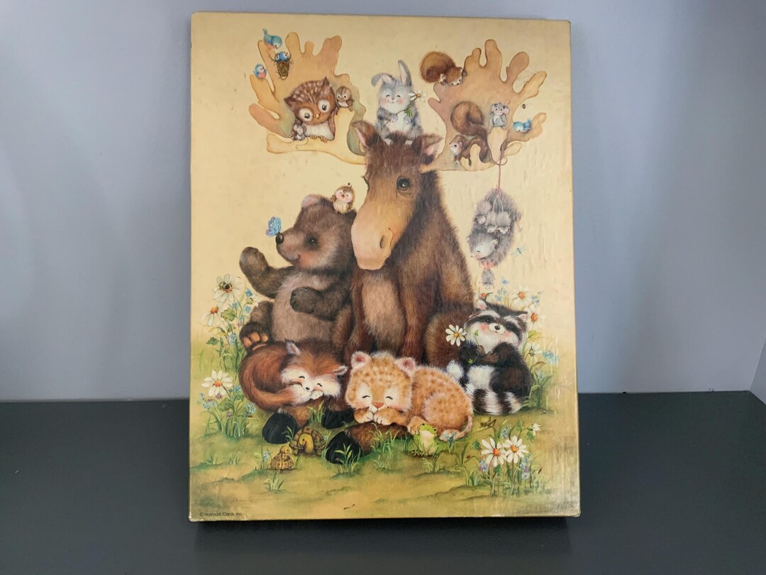 1980's Vintage Hallmark Springbok Animal Puzzle Woodland Animals ...