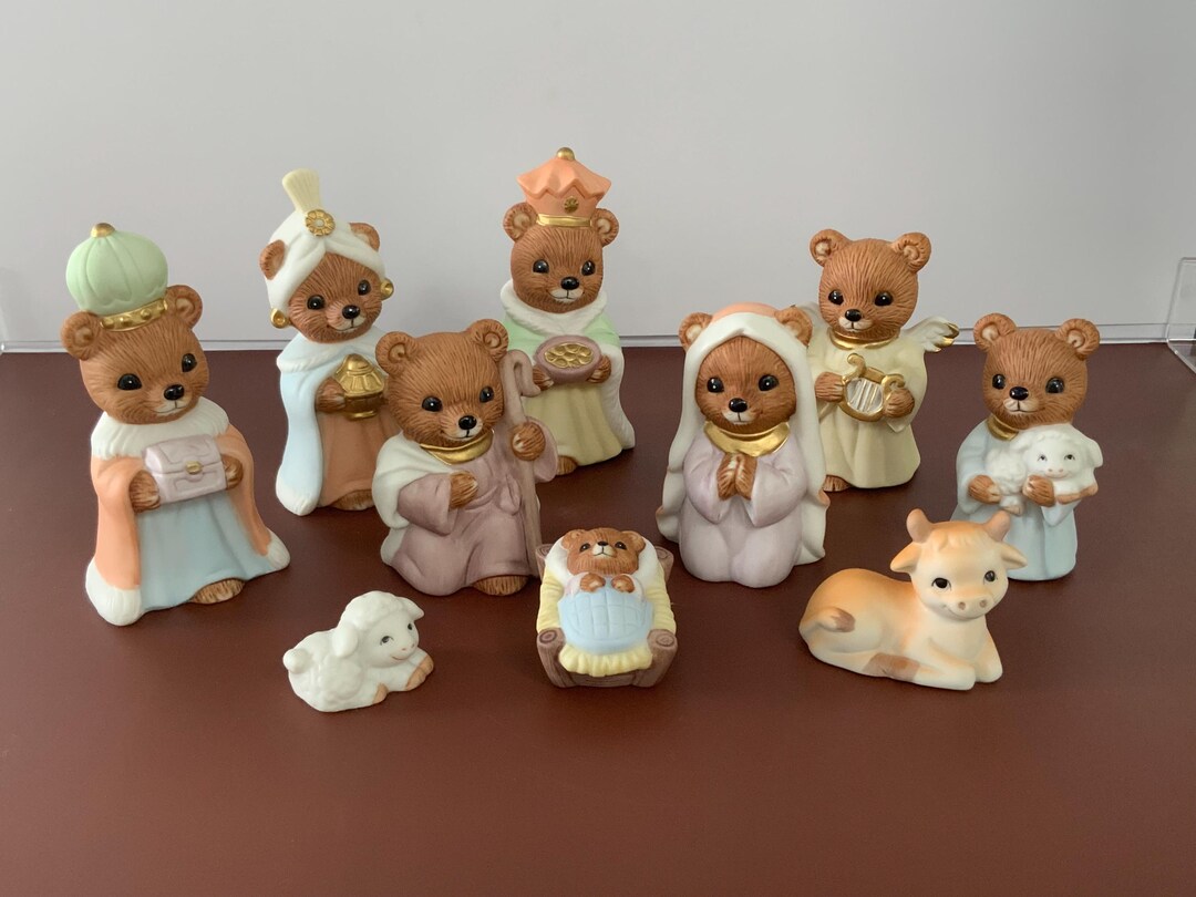 Vintage Christmas Nativity Scene of Homcohome Interior Bears-set of 10 ...