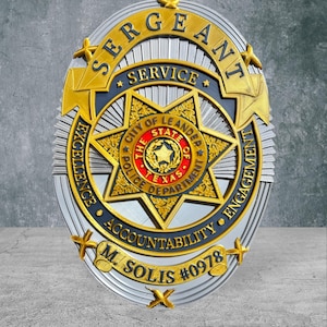 Personalized Leander Police Officer Badge - Etsy