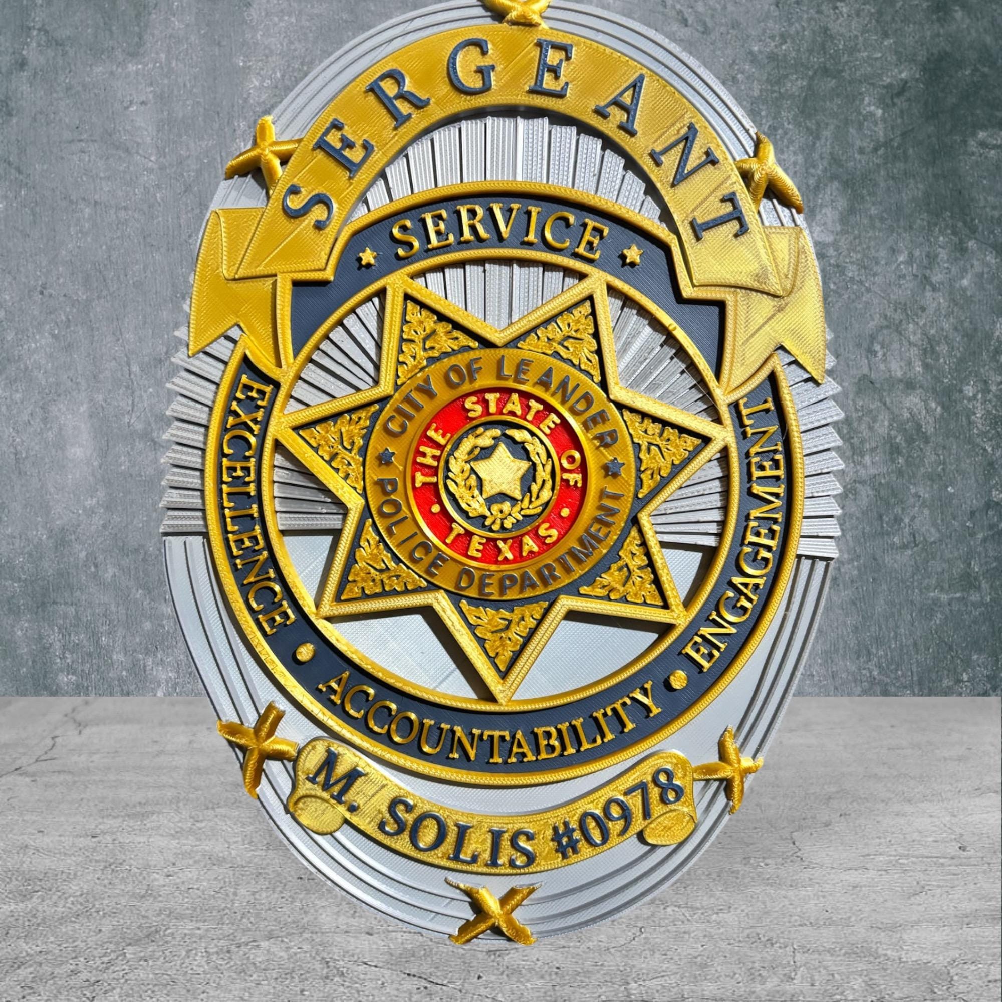 Personalized Leander Police Officer Badge - Etsy