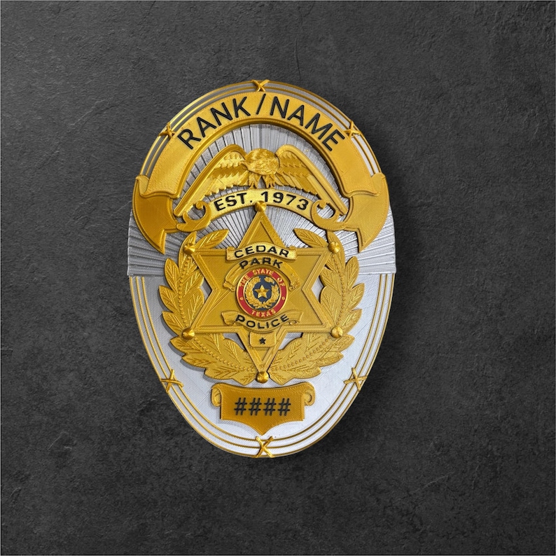 Large Personalized Cedar Park Police Department Badge - Etsy
