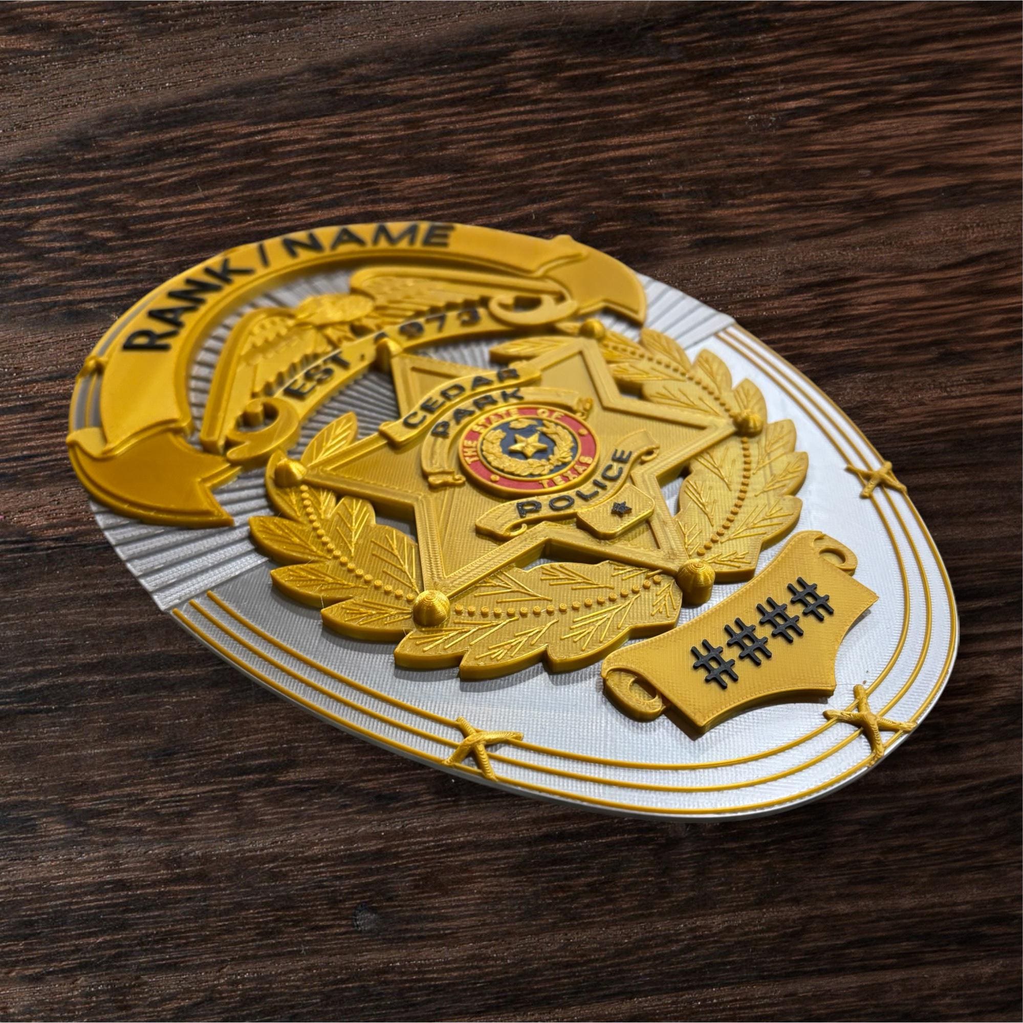 Large Personalized Cedar Park Police Department Badge - Etsy