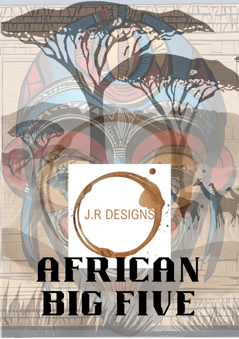 Animal Colouring Book Big Five Colouring Book Colouring Big Five Book ...