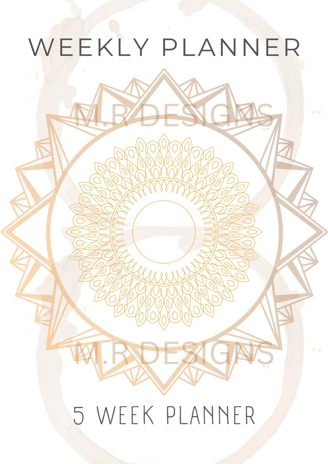 Weekly Planner 5week Planner Week by Week Planner Five Week Planner ...