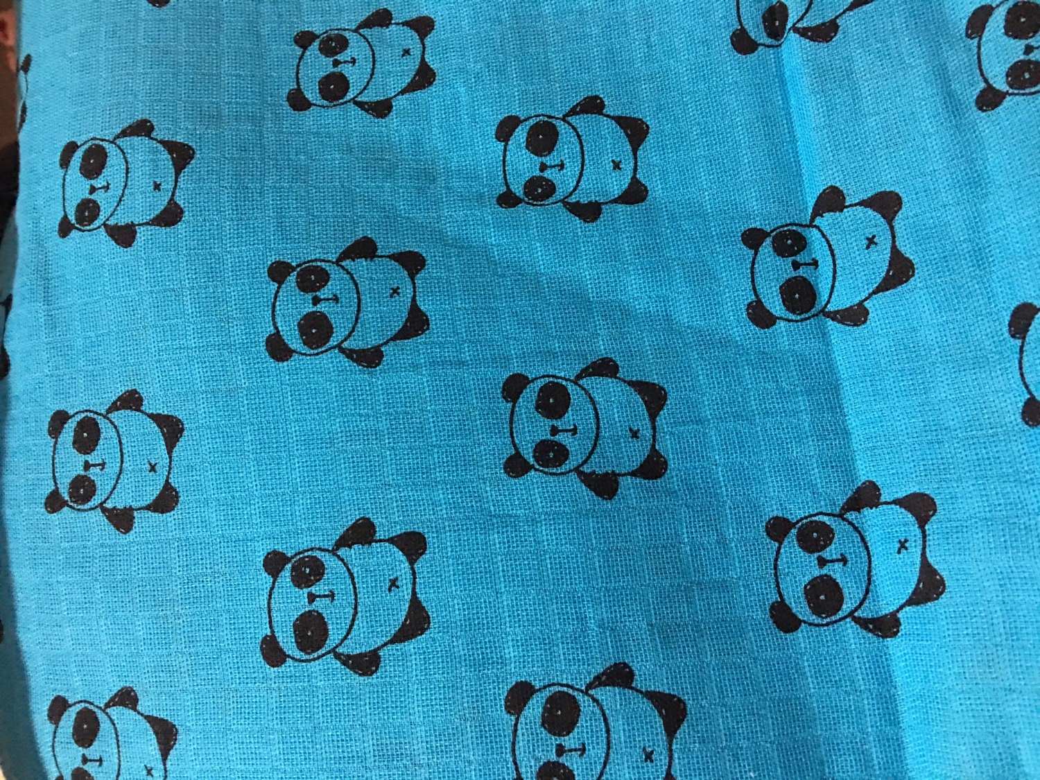 Teal Pandas 2-layer Big Bambino: made with 100% Organic Cotton | Etsy
