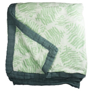 Fern Cozy Baby Blanket - 3 Layers of Soft Muslin, Made From Bamboo ...