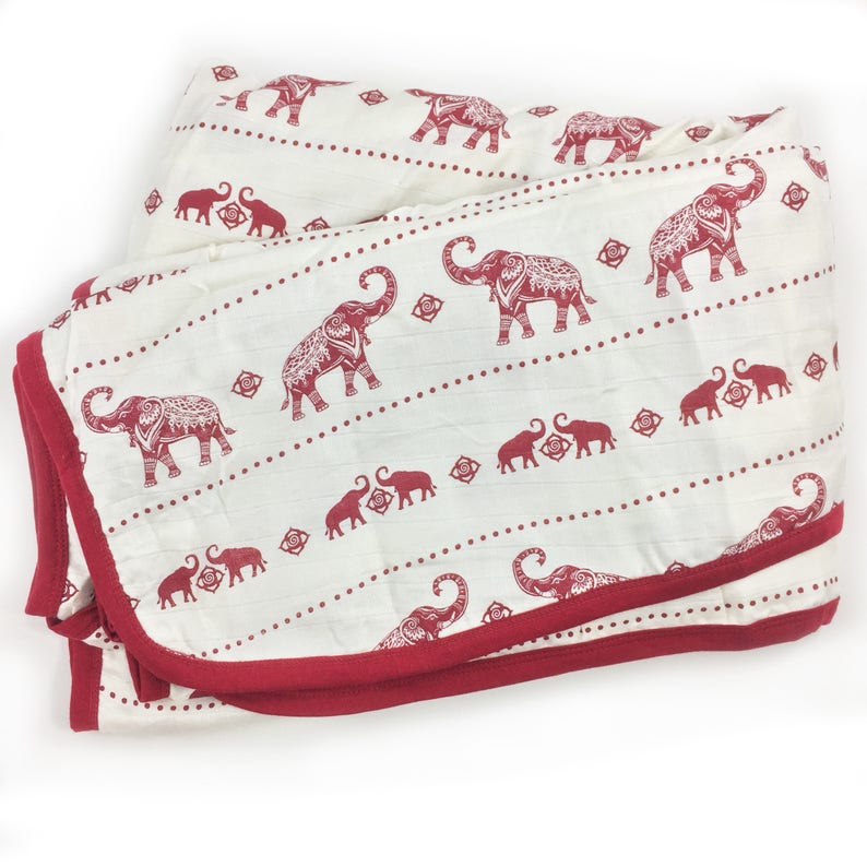 RED ELEPHANTS Big Double Layer Blankets, Kids & Adults 60"x70" Made ...